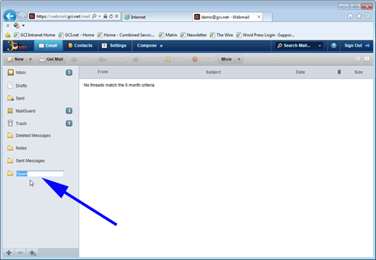 WebMail Folder Management | GCI Support