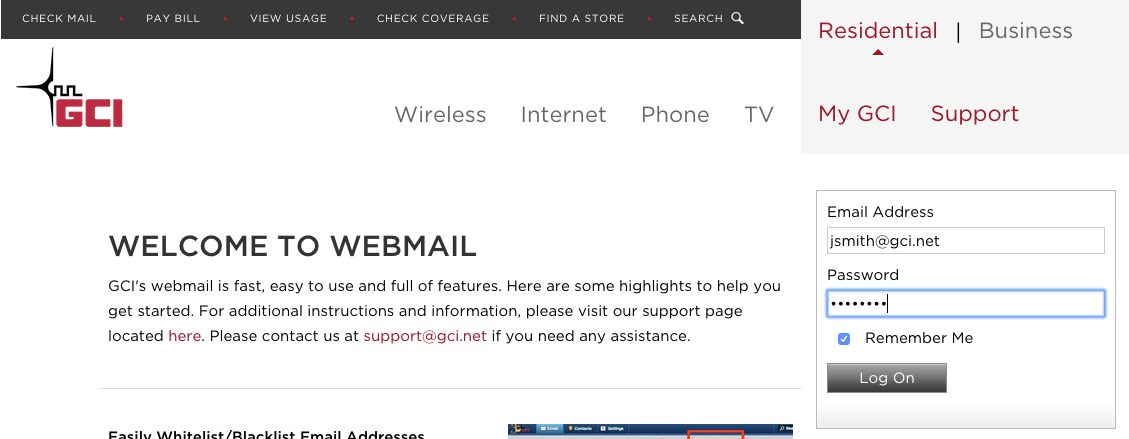 Webmail Login | GCI Support Webmail Login | GCI Support